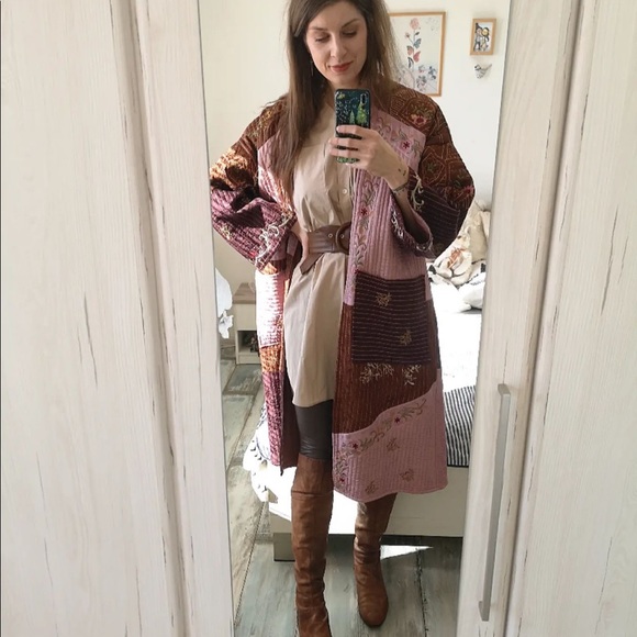 Zara | Jackets & Coats | Zara Embroidered Patchwork Kimono Limited ...